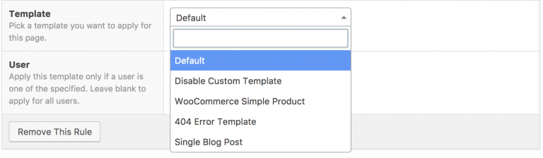 Template Rules – Custom Page Templates