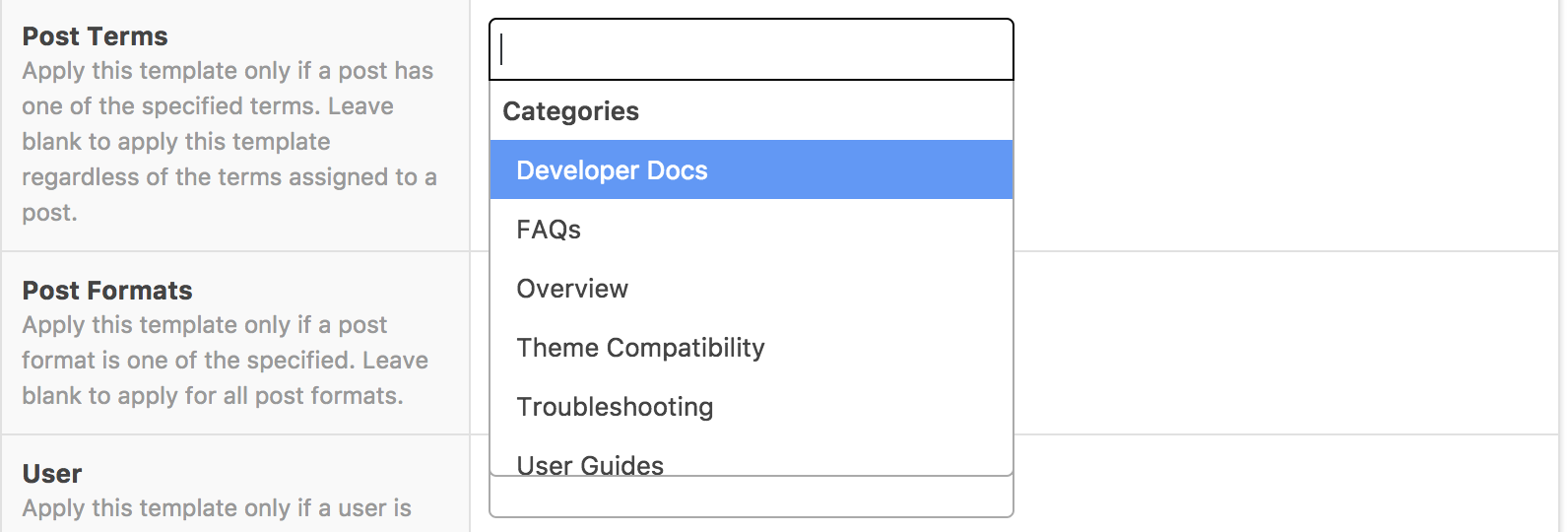 Template Rules – Custom Page Templates